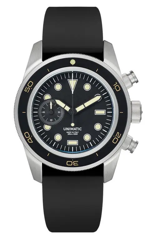 UNIMATIC Diving Heritage Chronograph Diving Watch - Black