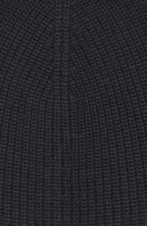 Moncler Logo Patch Virgin Wool Beanie - Black