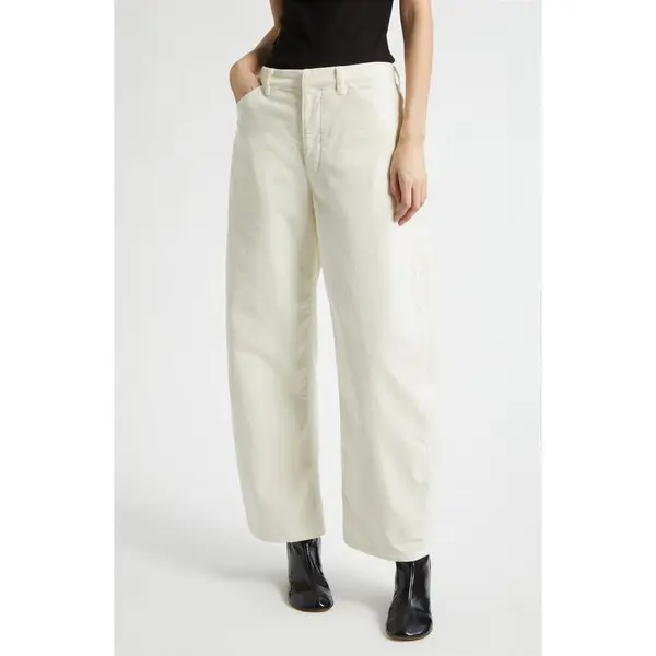 NILI LOTAN Tribeca Barrel Leg Corduroy Trousers - Stone