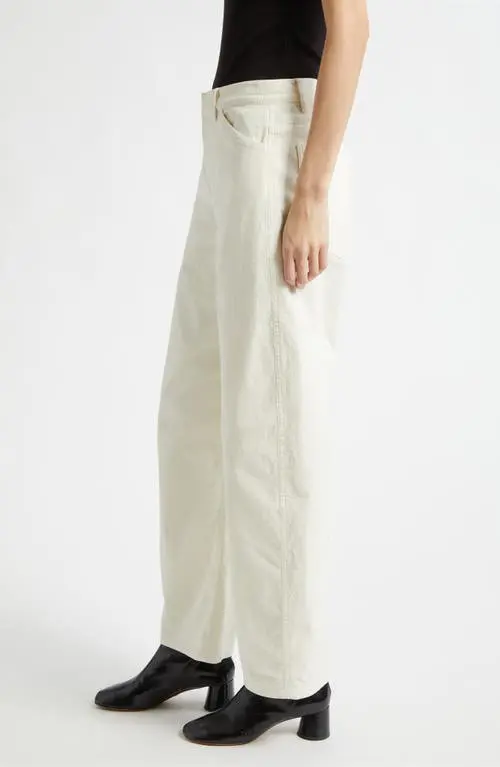 NILI LOTAN Tribeca Barrel Leg Corduroy Trousers - Stone