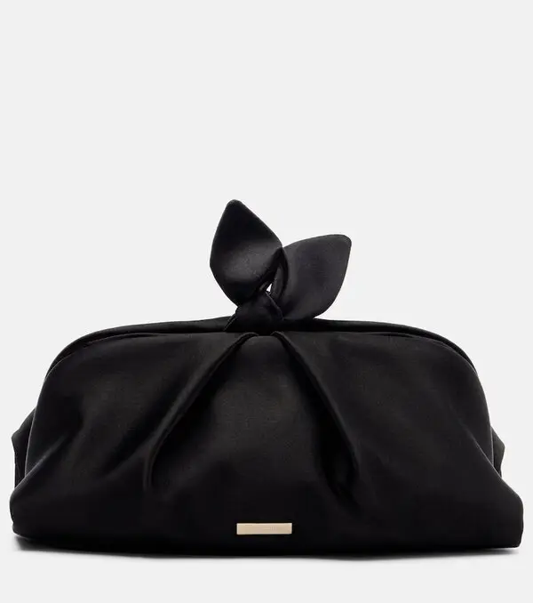 AQUAZZURA Bow Tie Small Satin Clutch