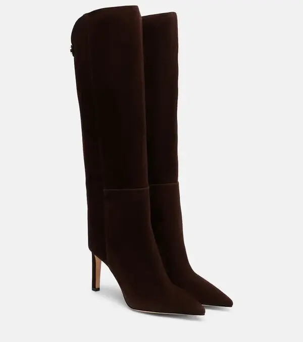 JIMMY CHOO Alizze 85 Suede Knee-high Boots - Brown