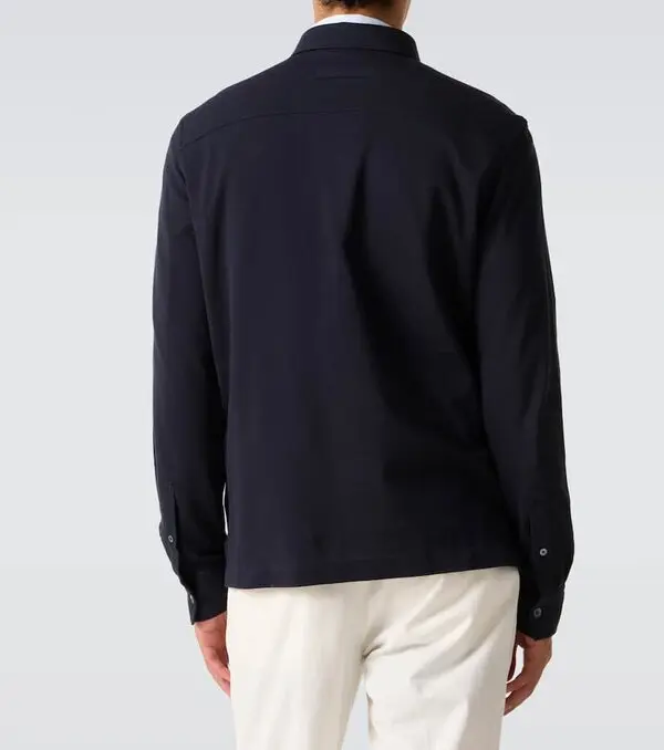 Zegna Cotton Pique Polo Sweater - Blue