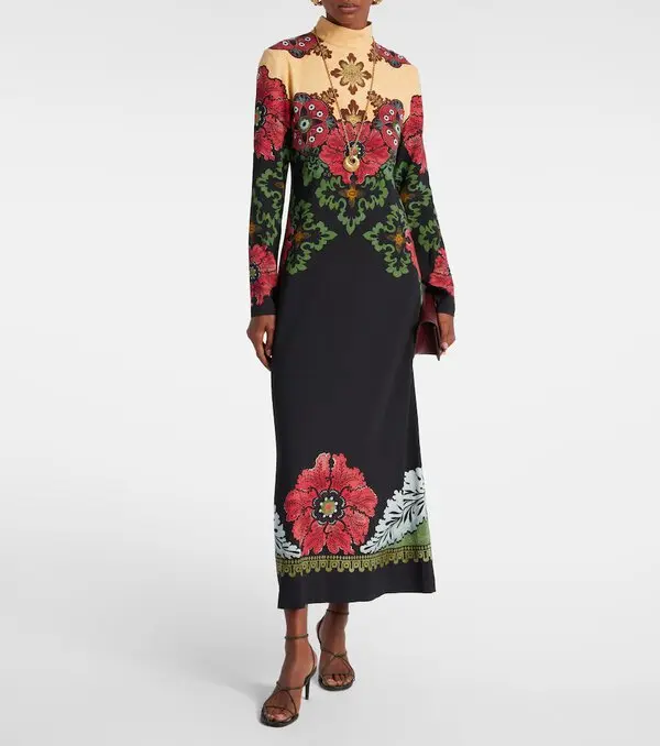 La DoubleJ Halle Printed Satin Midi Dress - Multicoloured