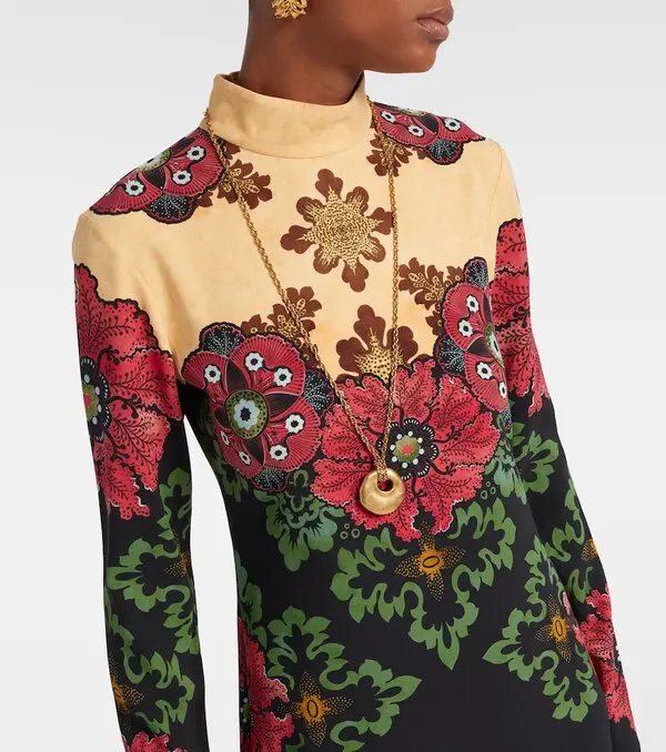 La DoubleJ Halle Printed Satin Midi Dress - Multicoloured