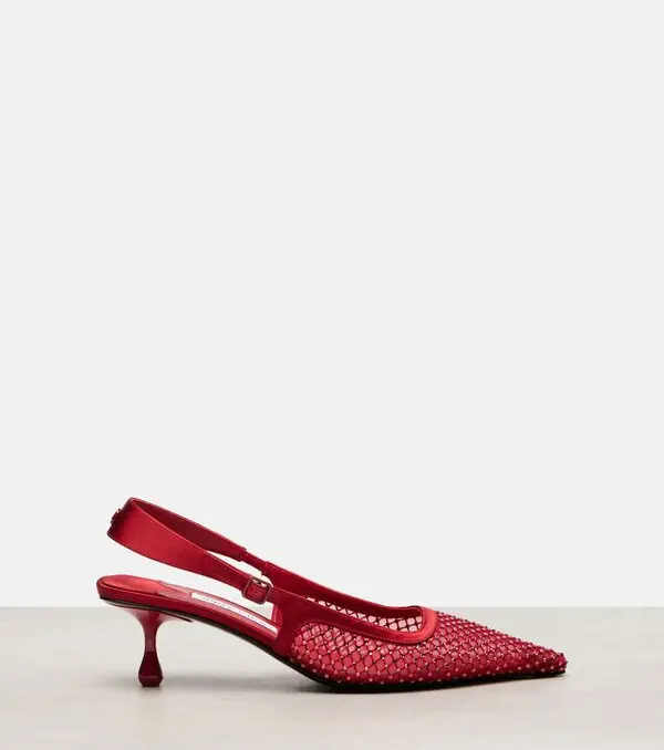 JIMMY CHOO Amel 50 Embellished Slingback Pumps