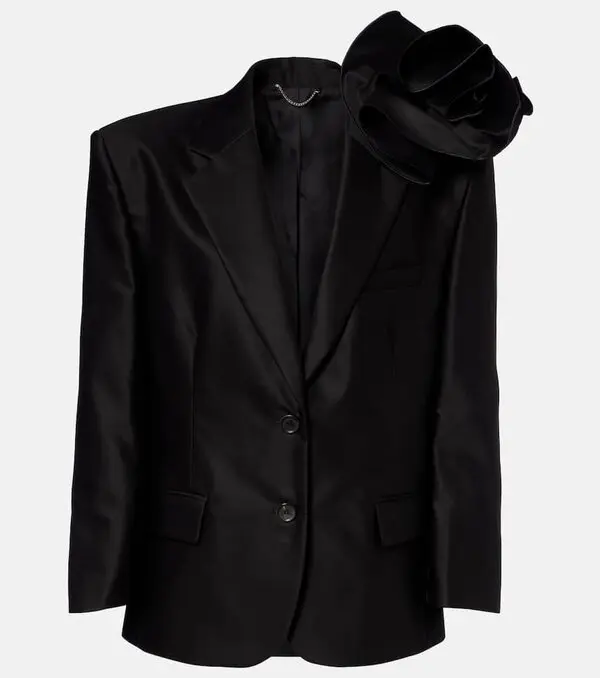 Magda Butrym Floral-appliqué Cotton Blazer