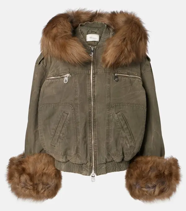Blumarine Cotton Canvas Bomber Jacket