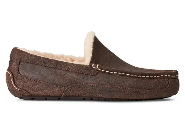 UGG Ascot Leather Distressed Slipper - Dusted Cocoa