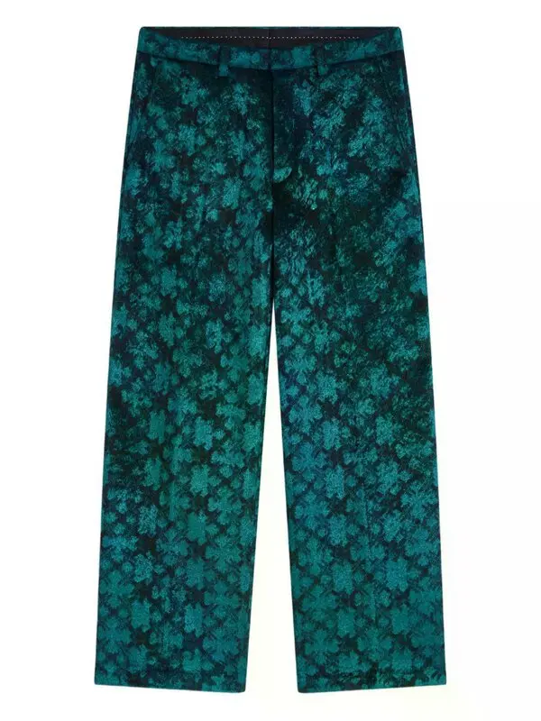 Dries Van Noten Jacquard Trousers - Blue