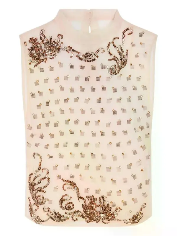 Dries Van Noten Embellished Bib Top - Pink