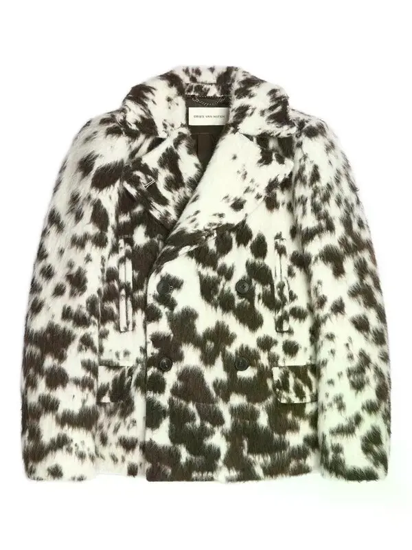 Dries Van Noten Cowhide-pattern Double-breasted Jacket