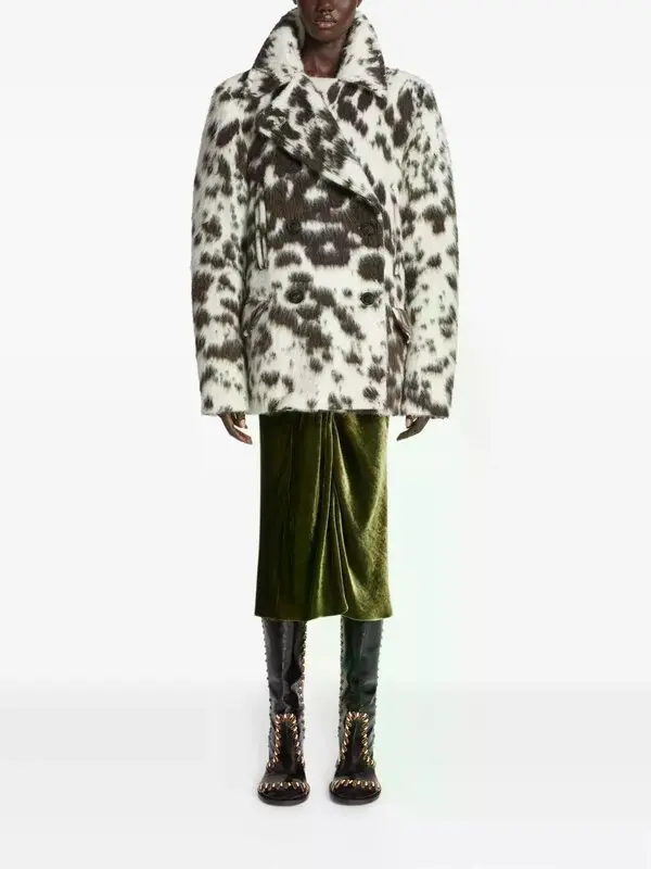 Dries Van Noten Cowhide-pattern Double-breasted Jacket