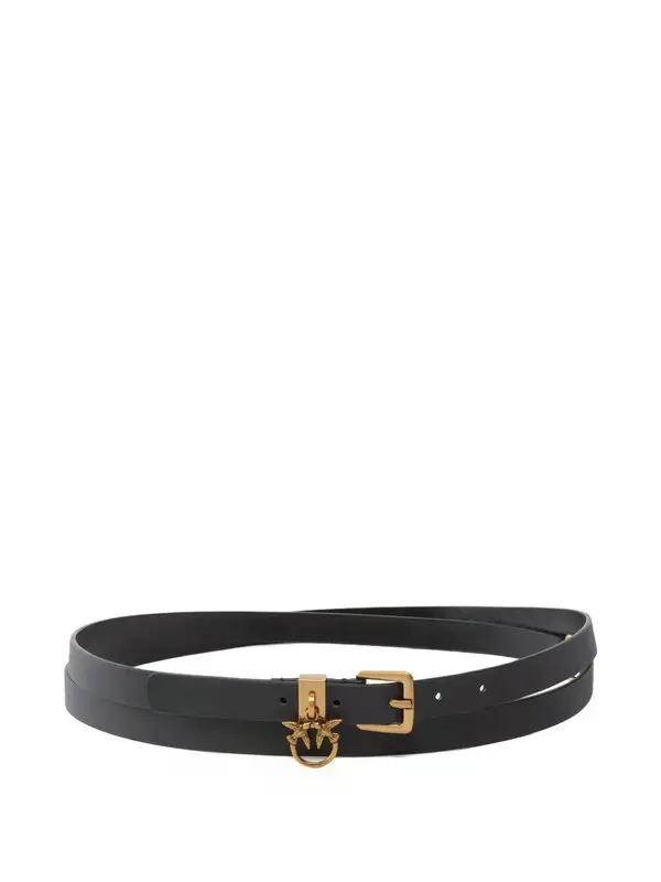 Pinko Logo-plaque Leather Belt - Black