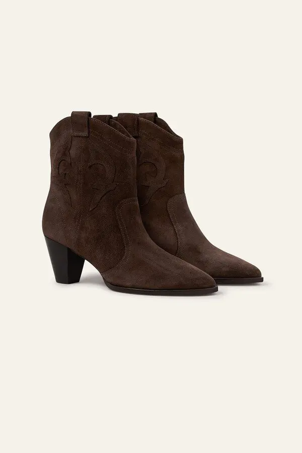 Ba&sh Casey Western Ankle Boots - Brown