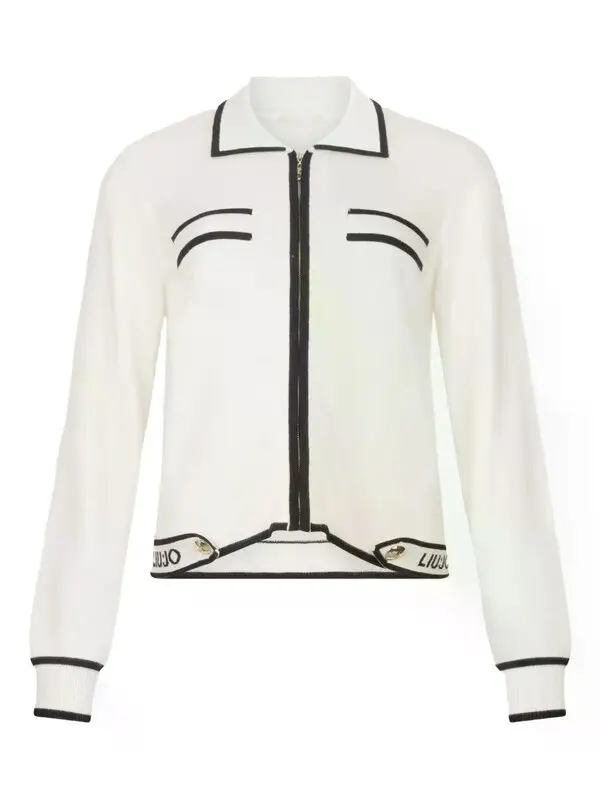 Liu Jo Zip-front Collared Cardigan - White