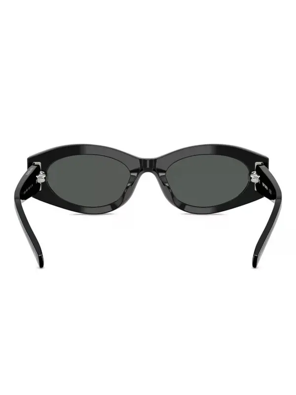 Tory Burch Oval-frame Embellished Sunglasses