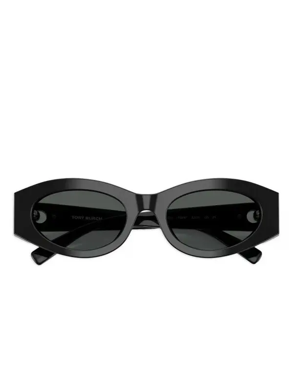 Tory Burch Oval-frame Embellished Sunglasses
