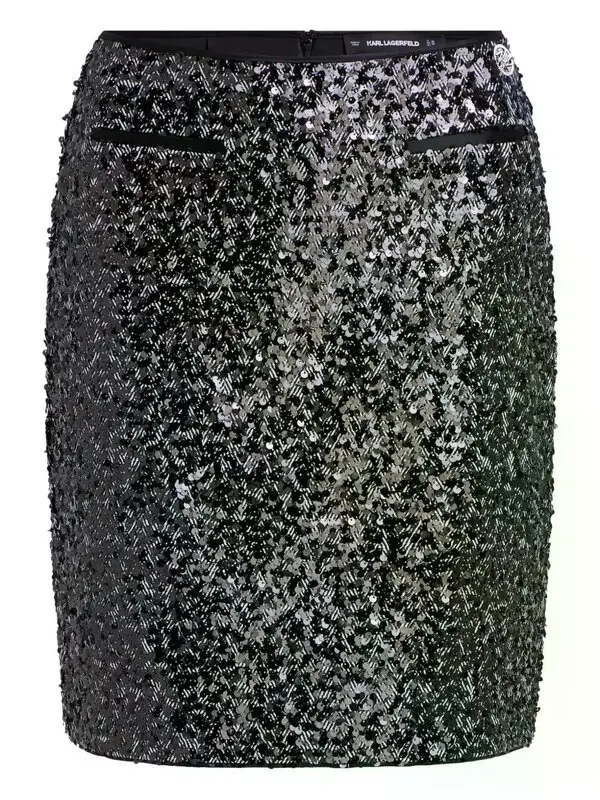 Karl Lagerfeld Herringbone Sequin Skirt