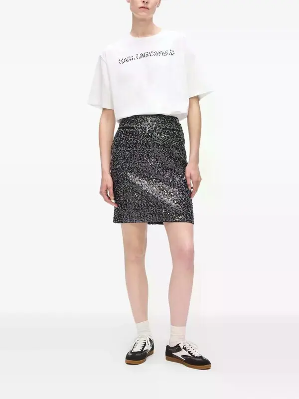 Karl Lagerfeld Herringbone Sequin Skirt
