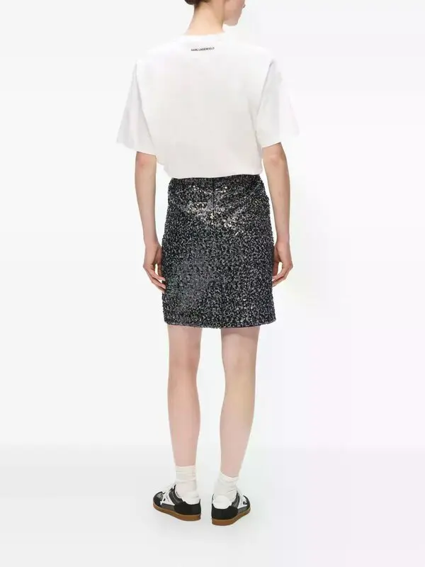 Karl Lagerfeld Herringbone Sequin Skirt