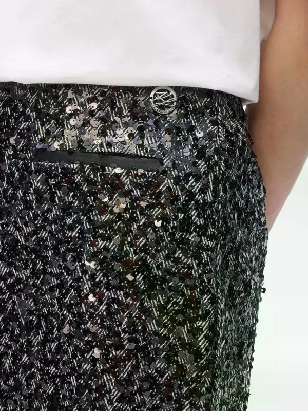 Karl Lagerfeld Herringbone Sequin Skirt