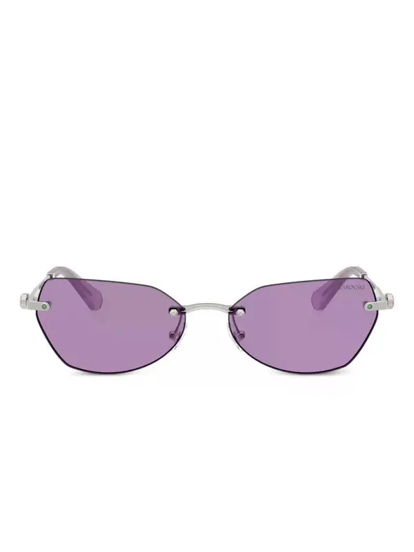 SWAROVSKI Crystal Embellished Rimless Sunglasses - Silver