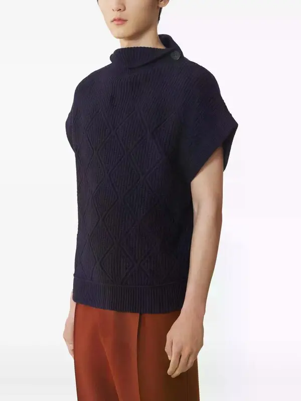 LANVIN High-neck Diamond-pattern Sweater