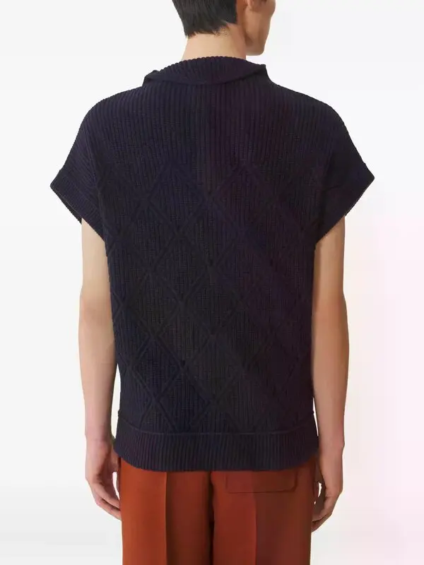 LANVIN High-neck Diamond-pattern Sweater