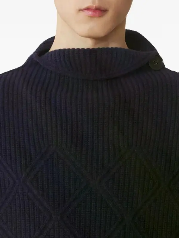 LANVIN High-neck Diamond-pattern Sweater