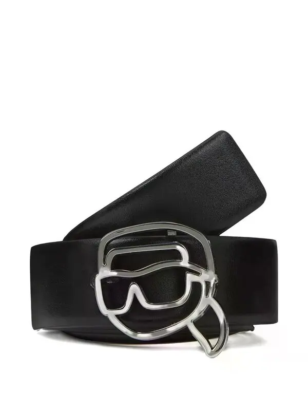 Karl Lagerfeld Reversible Leather Belt - Black