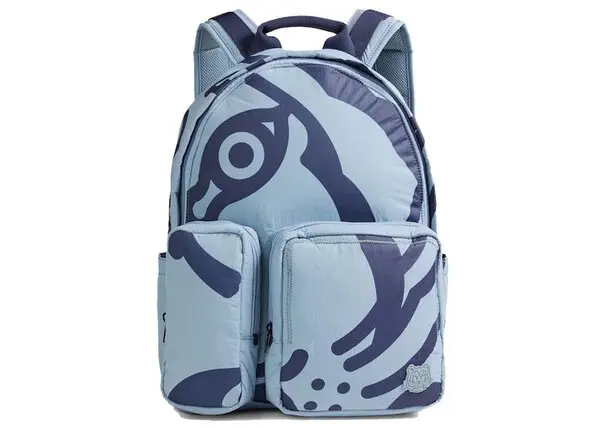 Kenzo Mesh-paneled Printed Backpack - Ligth Blue