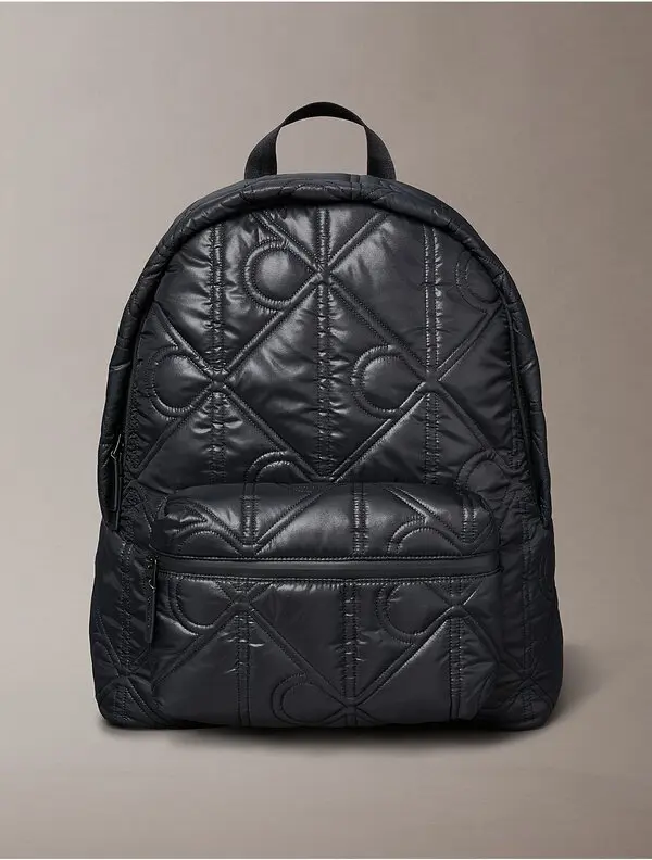 Calvin Klein Puffer Backpack With Logo - Black