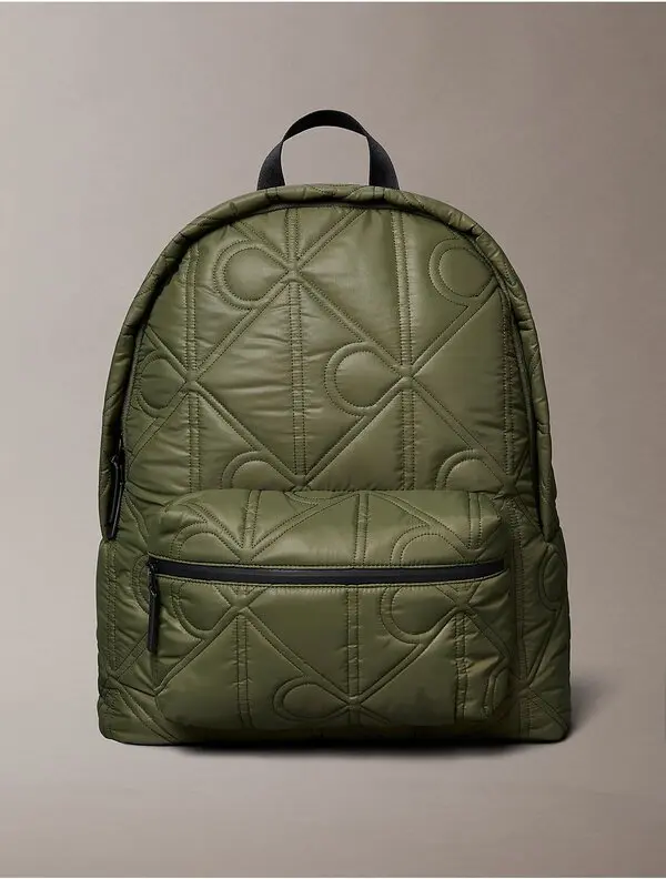 Calvin Klein Puffer Backpack With Logo - Thyme
