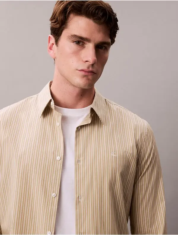 Calvin Klein Stripe Slim Stretch Button-down Shirt