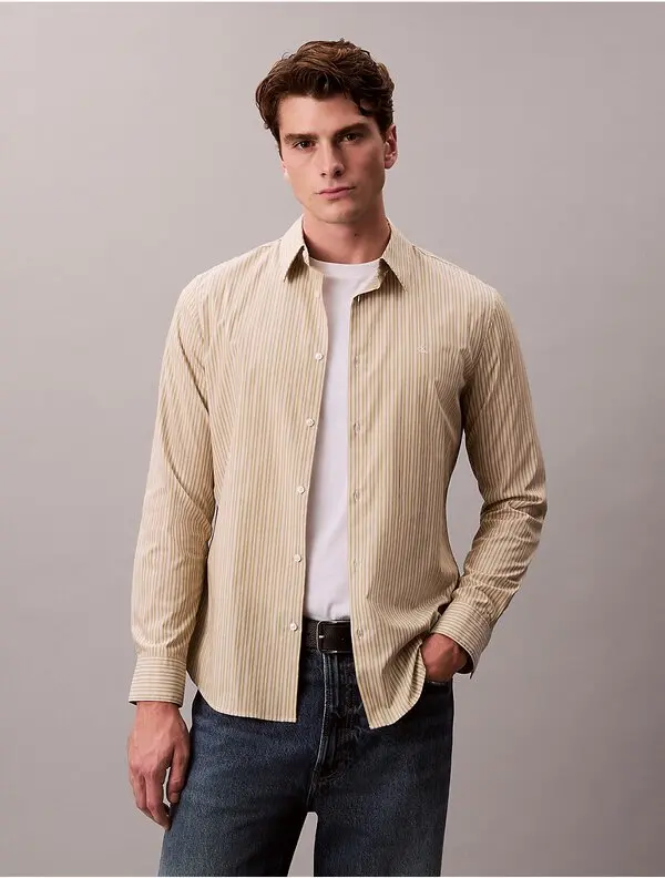 Calvin Klein Stripe Slim Stretch Button-down Shirt