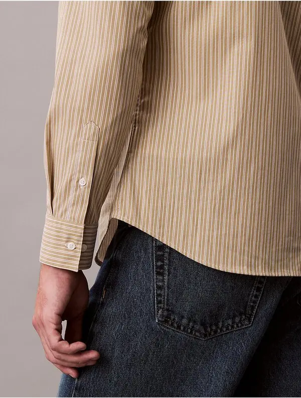 Calvin Klein Stripe Slim Stretch Button-down Shirt