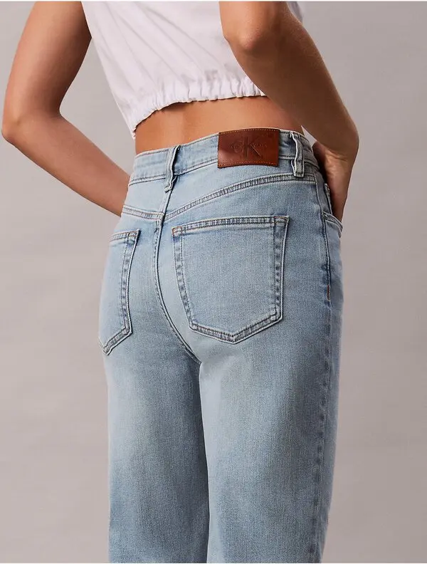 Calvin Klein Cropped High Rise Straight Jeans