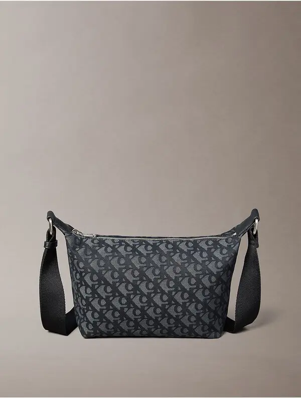 Calvin Klein Monogram Jacquard Shoulder Bag - Black / Grey