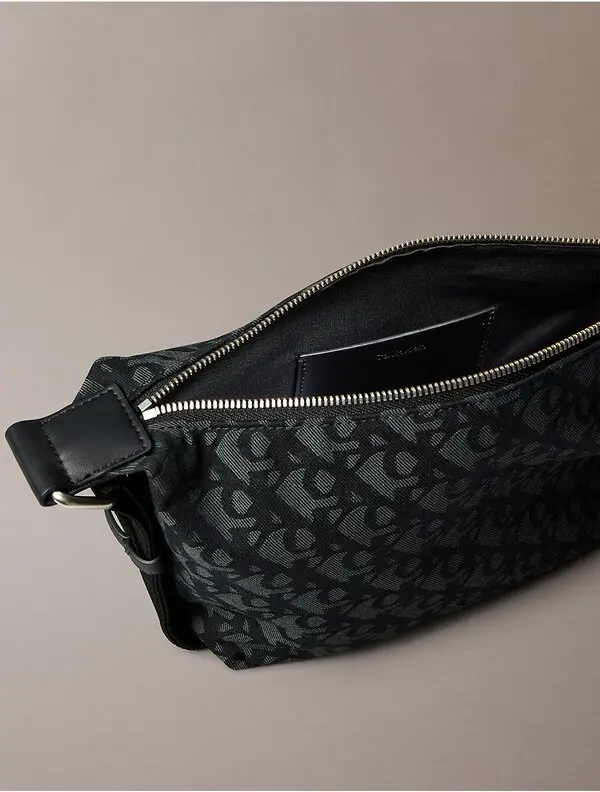 Calvin Klein Monogram Jacquard Shoulder Bag - Black / Grey