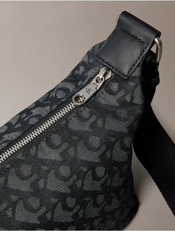 Calvin Klein Monogram Jacquard Shoulder Bag - Black / Grey