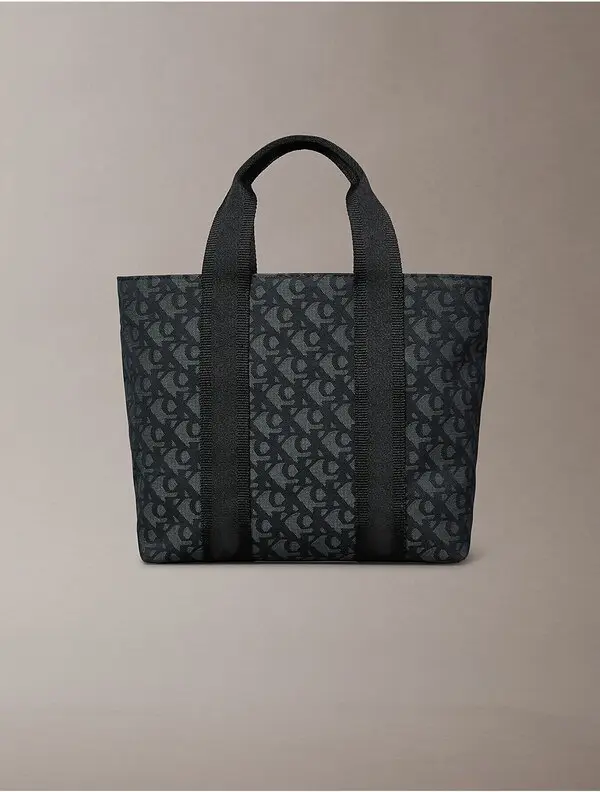 Calvin Klein Ultralight Logo Jacquard Mini Tote - Black / Grey