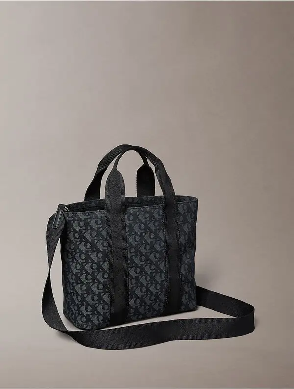 Calvin Klein Ultralight Logo Jacquard Mini Tote - Black / Grey