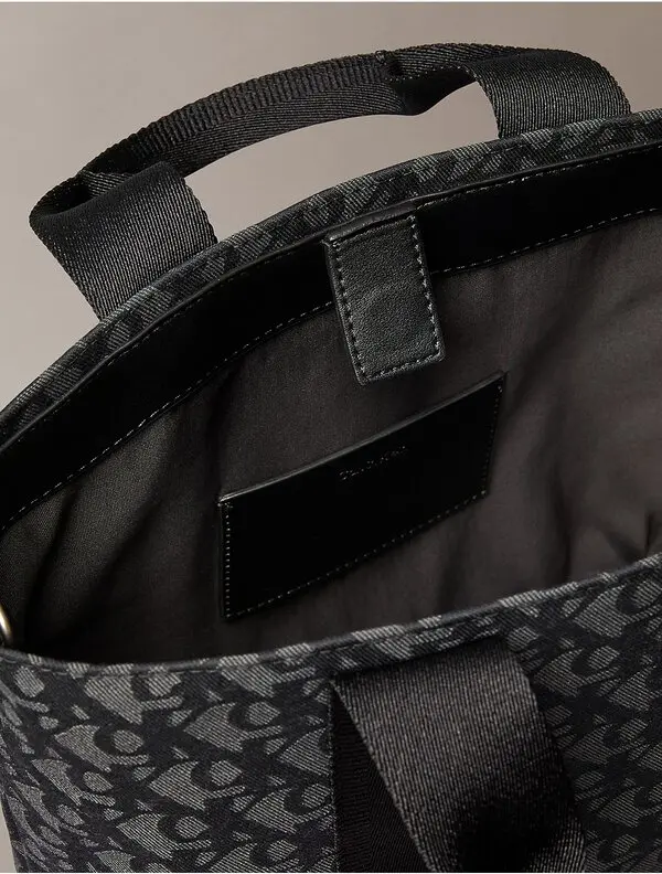Calvin Klein Ultralight Logo Jacquard Mini Tote - Black / Grey