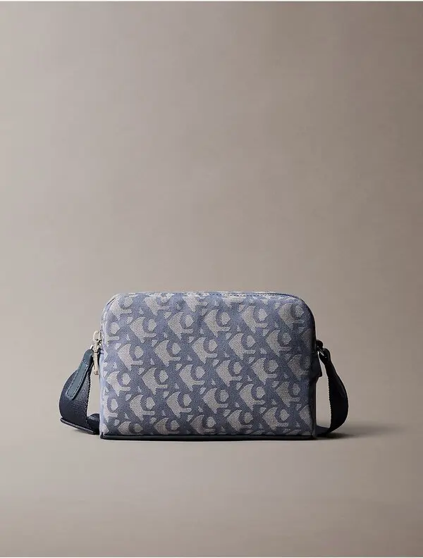 Calvin Klein Double Zip Crossbody Bag - Blue Indigo / Atmosphere Aop
