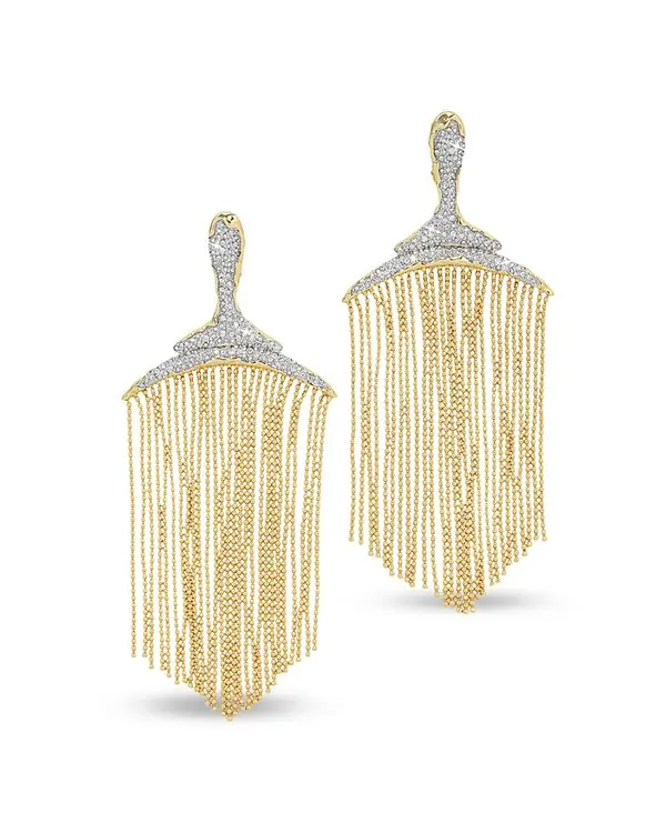 Alexis Bittar Solanales Crystal & Fringe Earrings - Gold/crystals