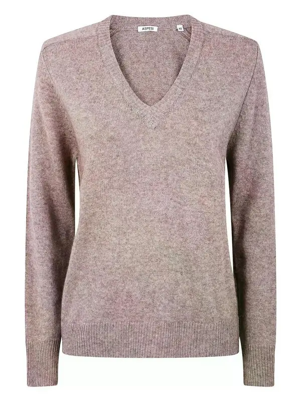 Aspesi V-neck Wool-cashmere Blend Top
