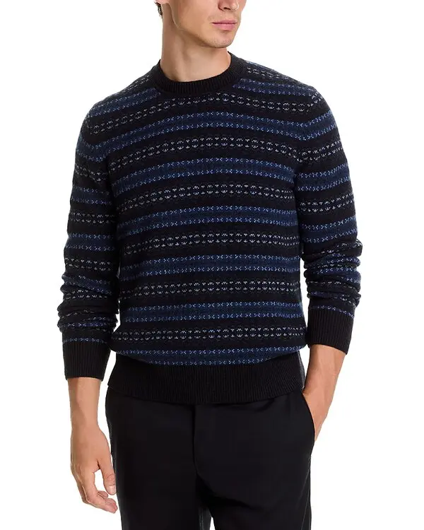 Bloomingdale'S Fair Isle Stripe Cashmere Pullover - Blue Multi