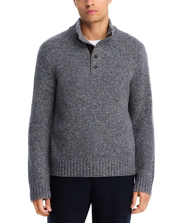 Bloomingdale'S Donegal Wool And Cashmere Button Placket Sweater - Storm