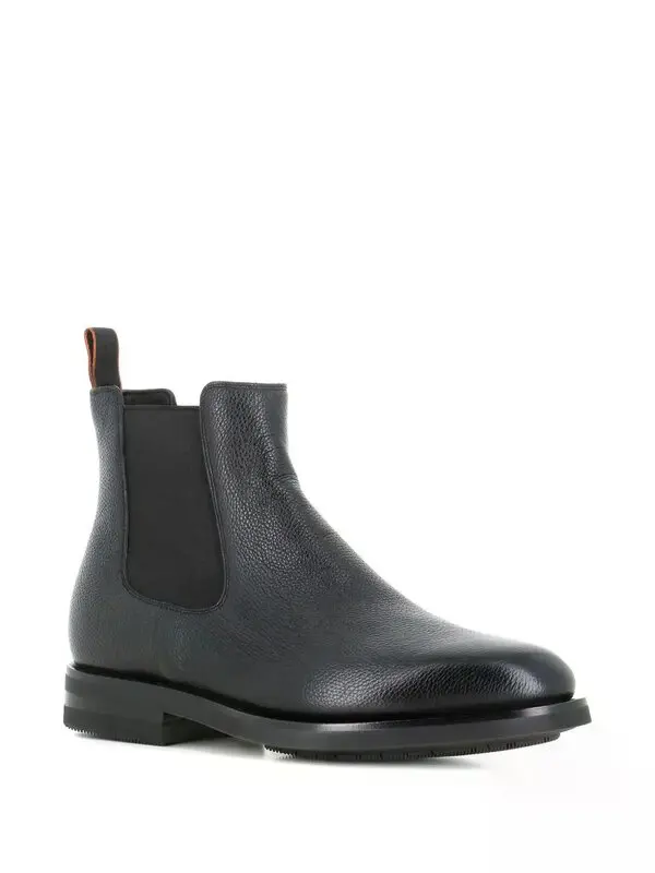 Santoni Elastic-panel Leather Chelsea Boots